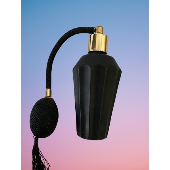 Bath & Body | Perfume Bottle Atomizer Black Glass 4 In Empty Vintage ...